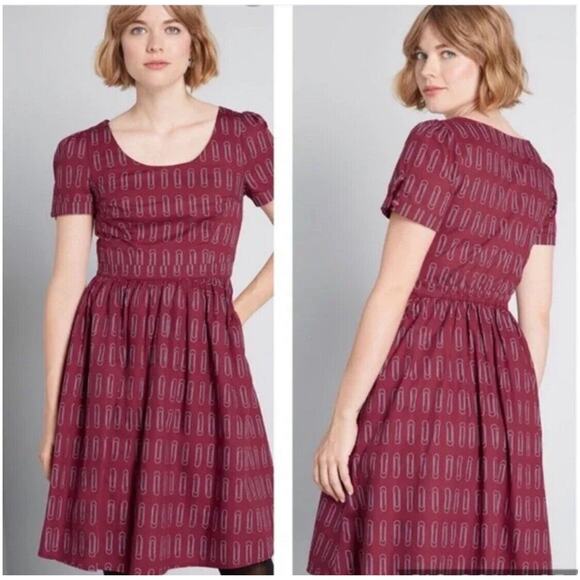 Modcloth | Dresses | Modcloth Dress Women Size Xxs Red Paperclip ...